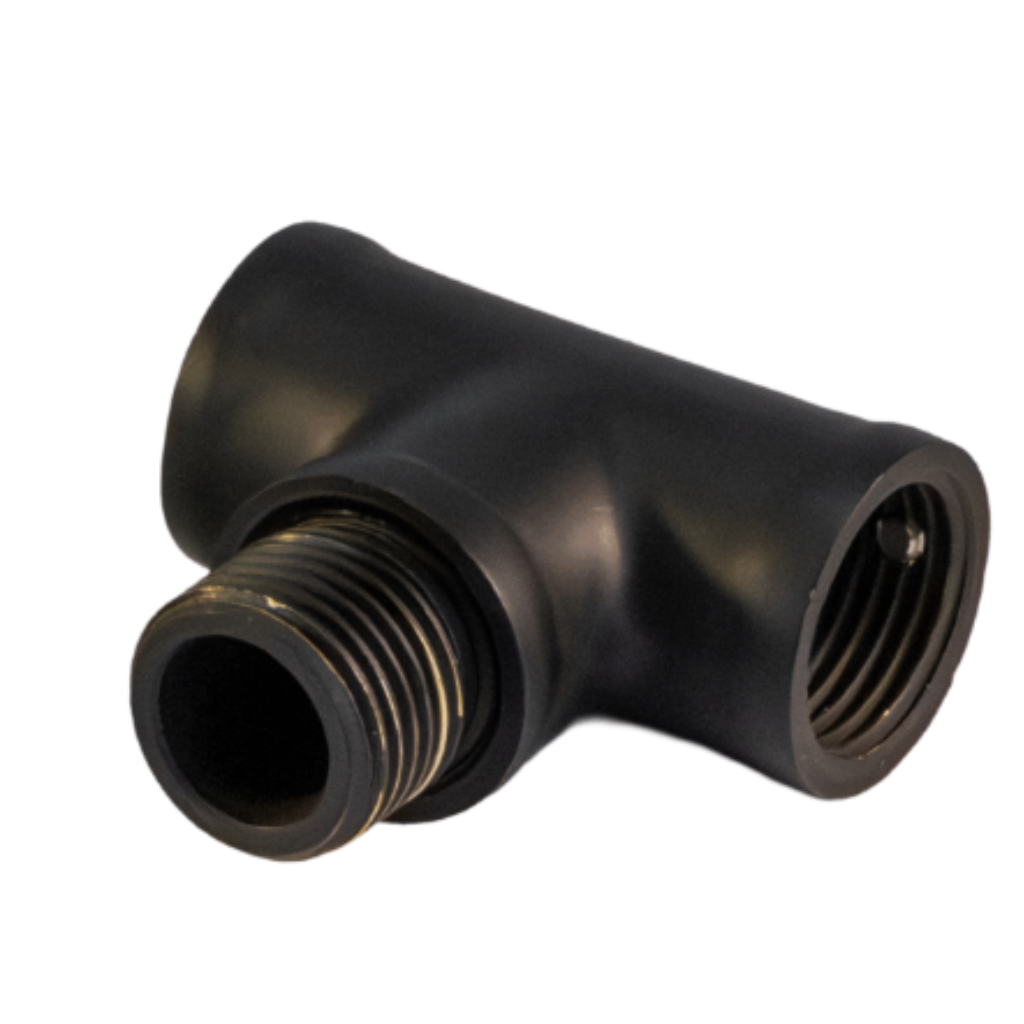 Brilliance VB-S-TEE-BK Small T connector in black finish — Big Frog Supply