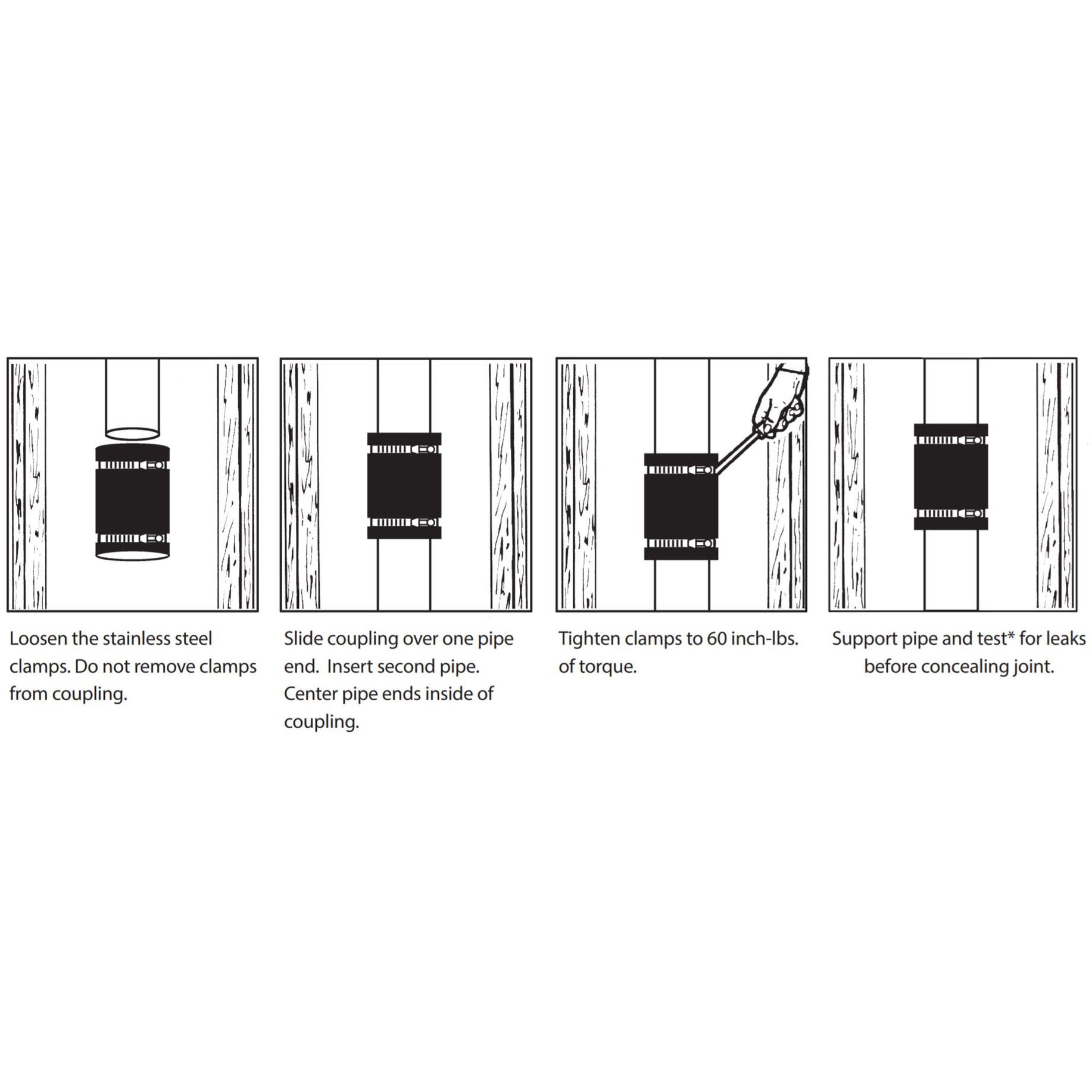 Fernco 1056-44 4 inch x 4 inch Stock Flexible Coupling — Big Frog Supply